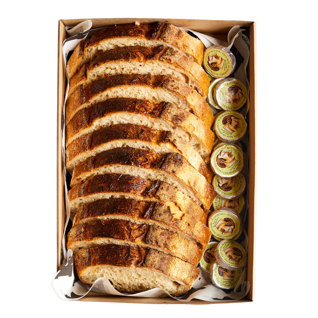 Mike's famous sourdough bread, Pepe Saya salted & cultured butter ...
